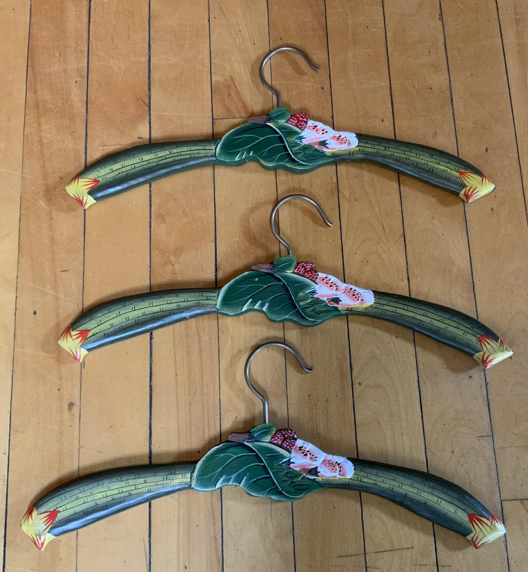 Rare Wood Clothes Hangers. Hand Painted, Vintage. - Etsy