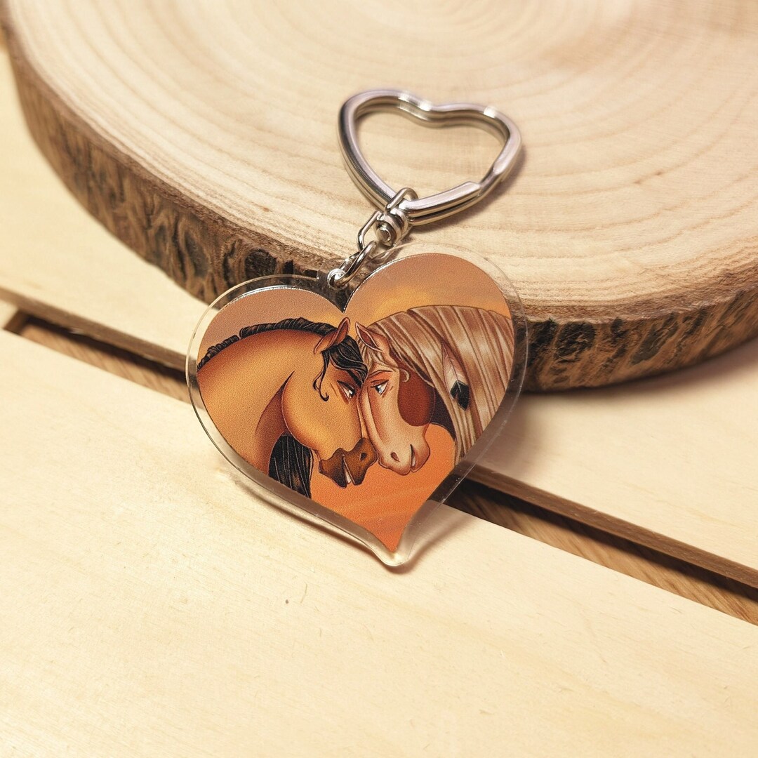 Double Sided Keychain. Spirit and Rain. Heart - Etsy