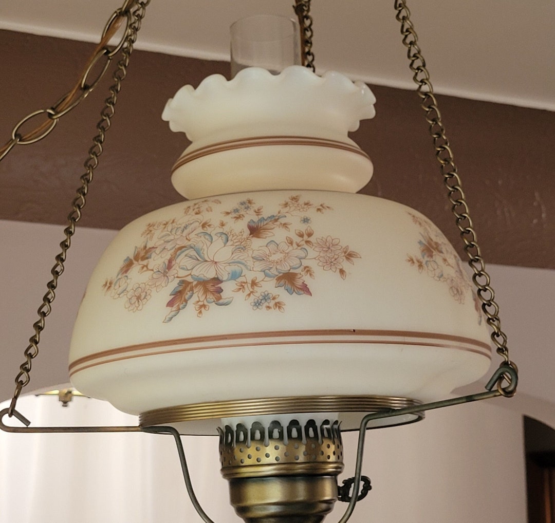 Vintage 1978 Quoizel Hurricane Ceiling Lamp Blue & Brown - Etsy