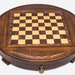 Gorgeous Big Circular Chess Set 23.6 Inch. Walnut Wooden Chess Large ...