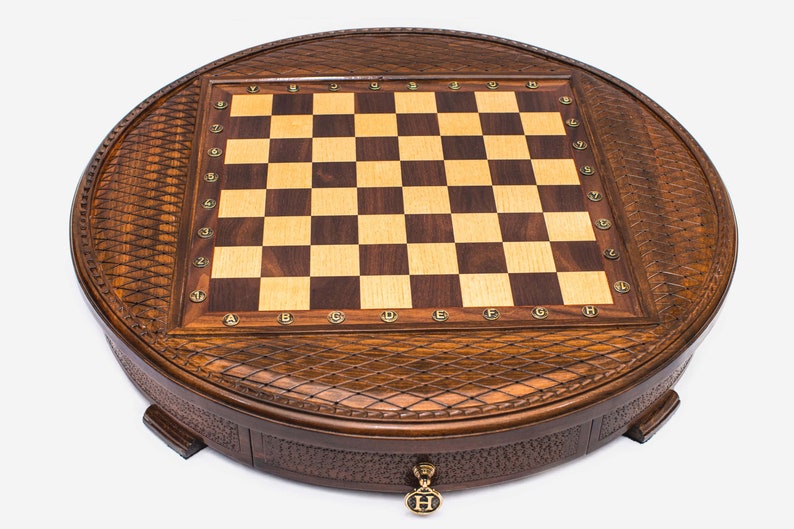 Gorgeous Big Circular Chess Set 23.6 Inch. Walnut Wood - Etsy