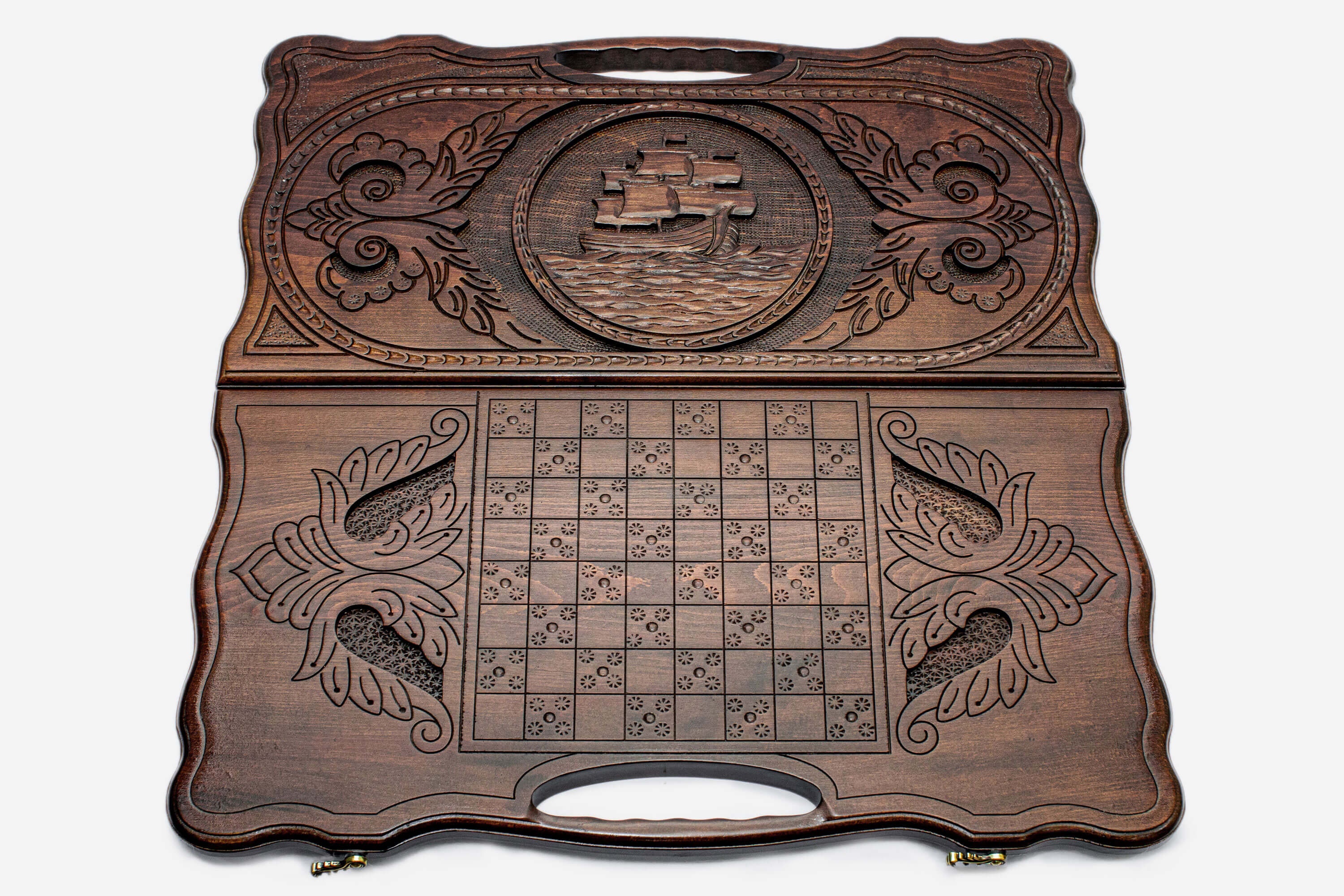 Backgammon Ship Engraved 23.6 Inch Handmade Board Game - Etsy