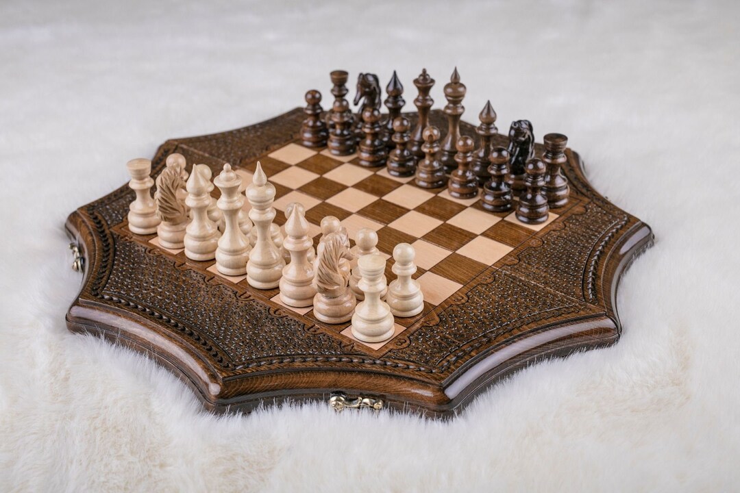 High Quality Chess Set Star Personalized Wooden Armenian Carved - Etsy