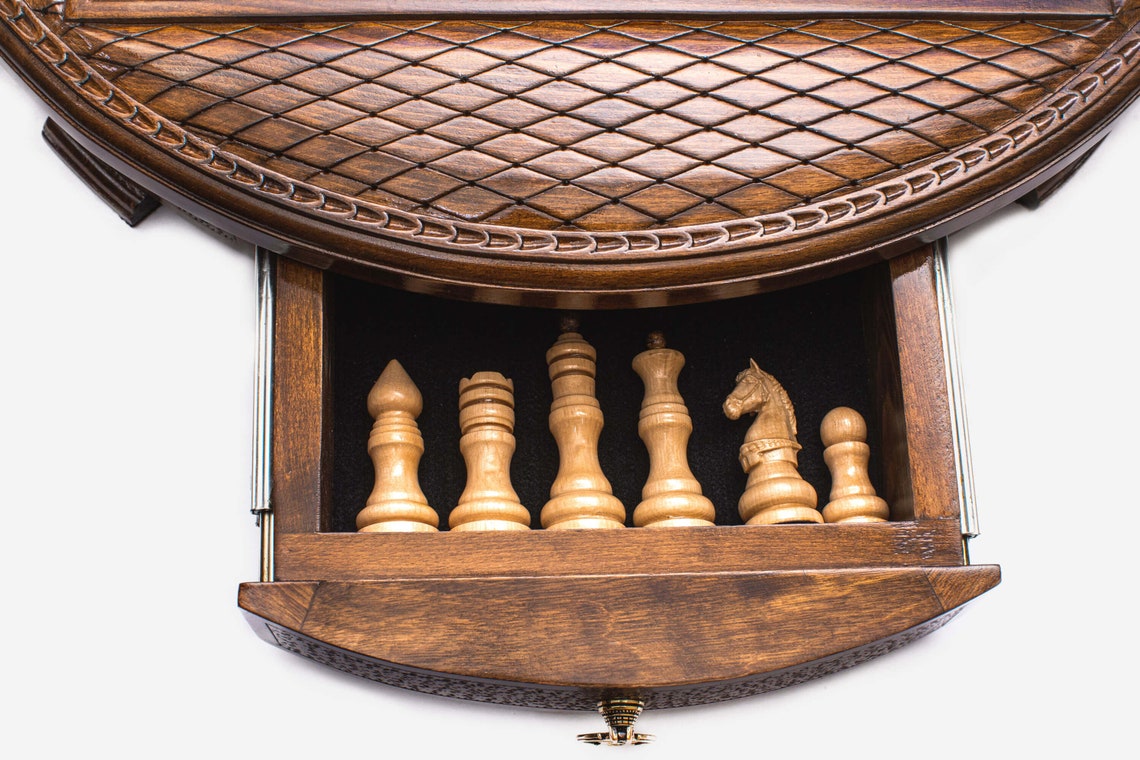 Gorgeous Big Circular Chess Set 23.6 Inch. Walnut Wood - Etsy