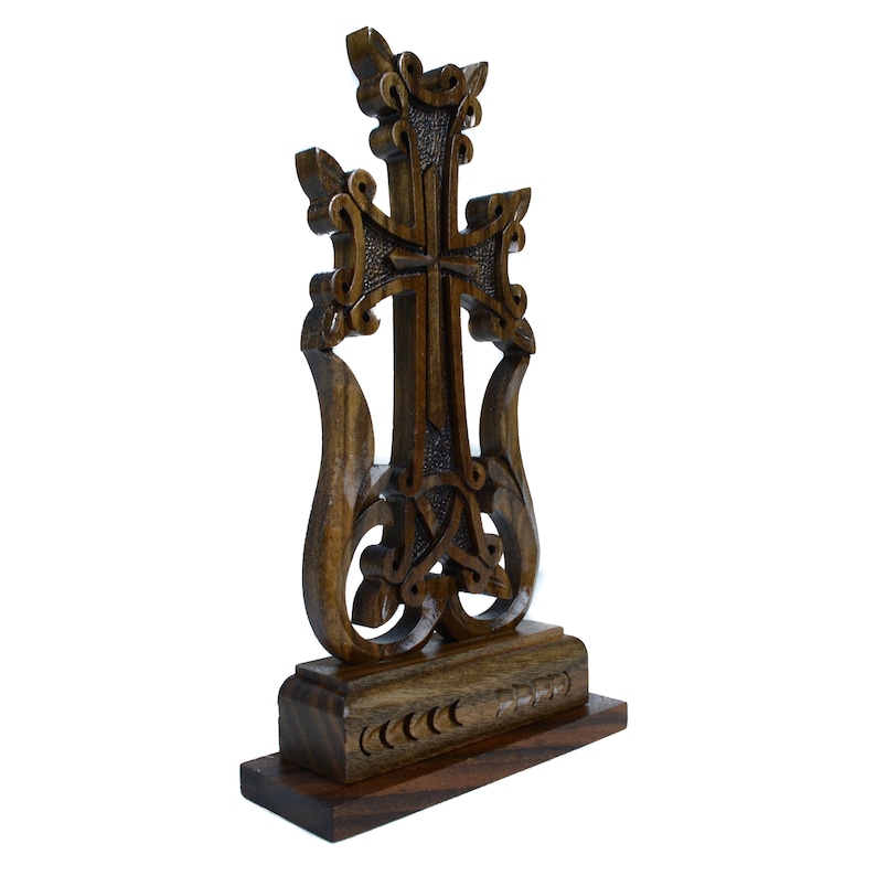 Wooden khachkar Cross for Desk Best Armenian Gift Souvenir - Etsy