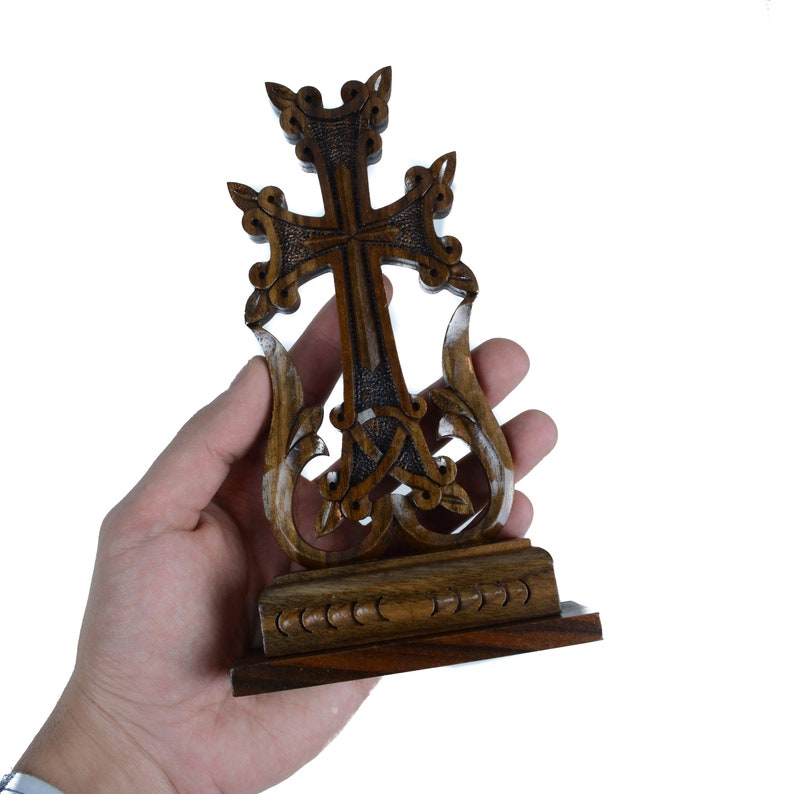 Wooden khachkar Cross for Desk Best Armenian Gift Souvenir - Etsy