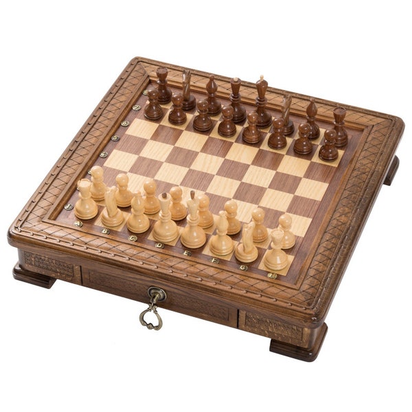 Chess Set With Storage Drawer - Etsy
