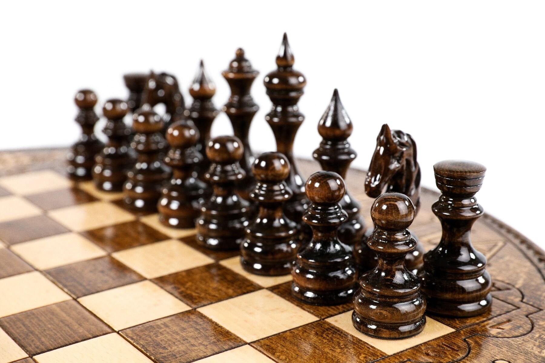 Luxury Round Chess Set Personalized Wooden Handmade - Etsy