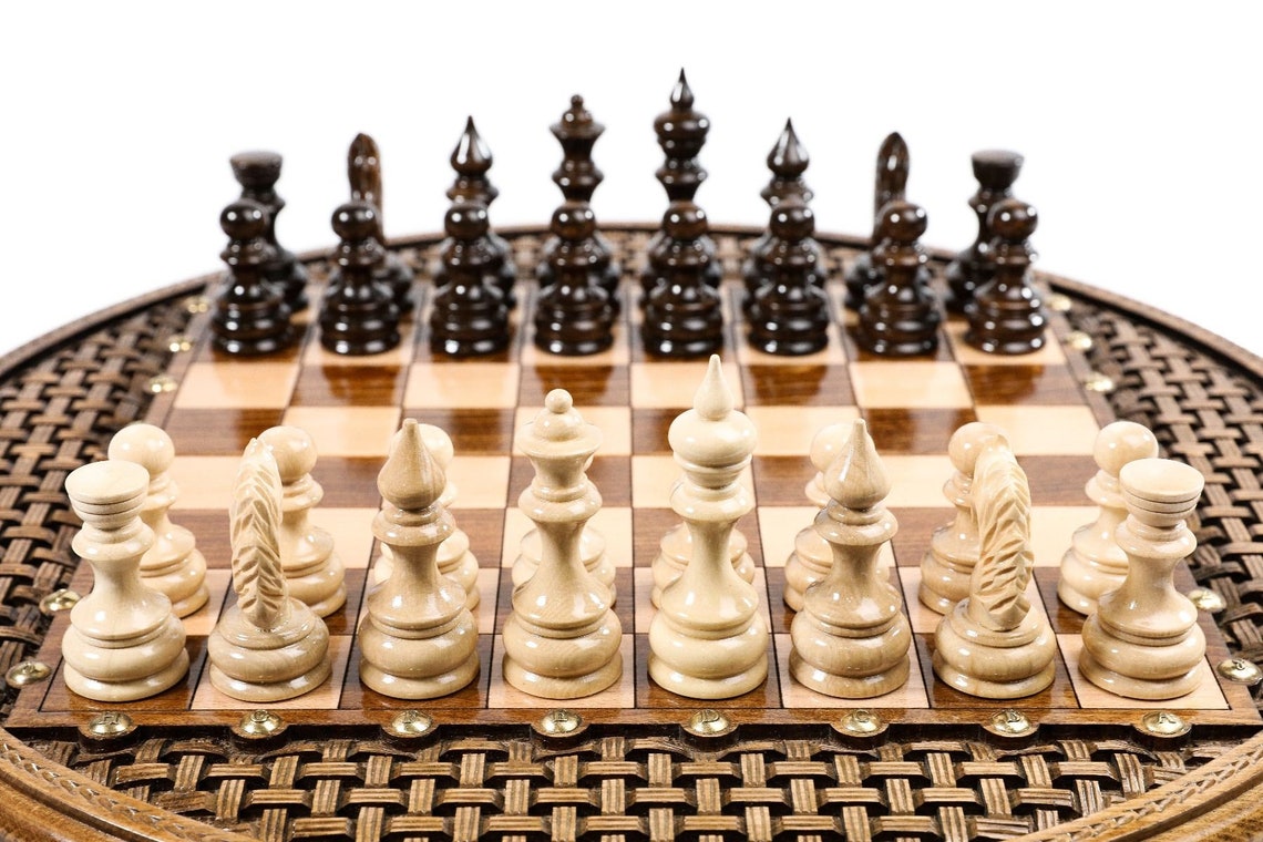 Personalized Luxury Round Carved Chess Set High Quality - Etsy