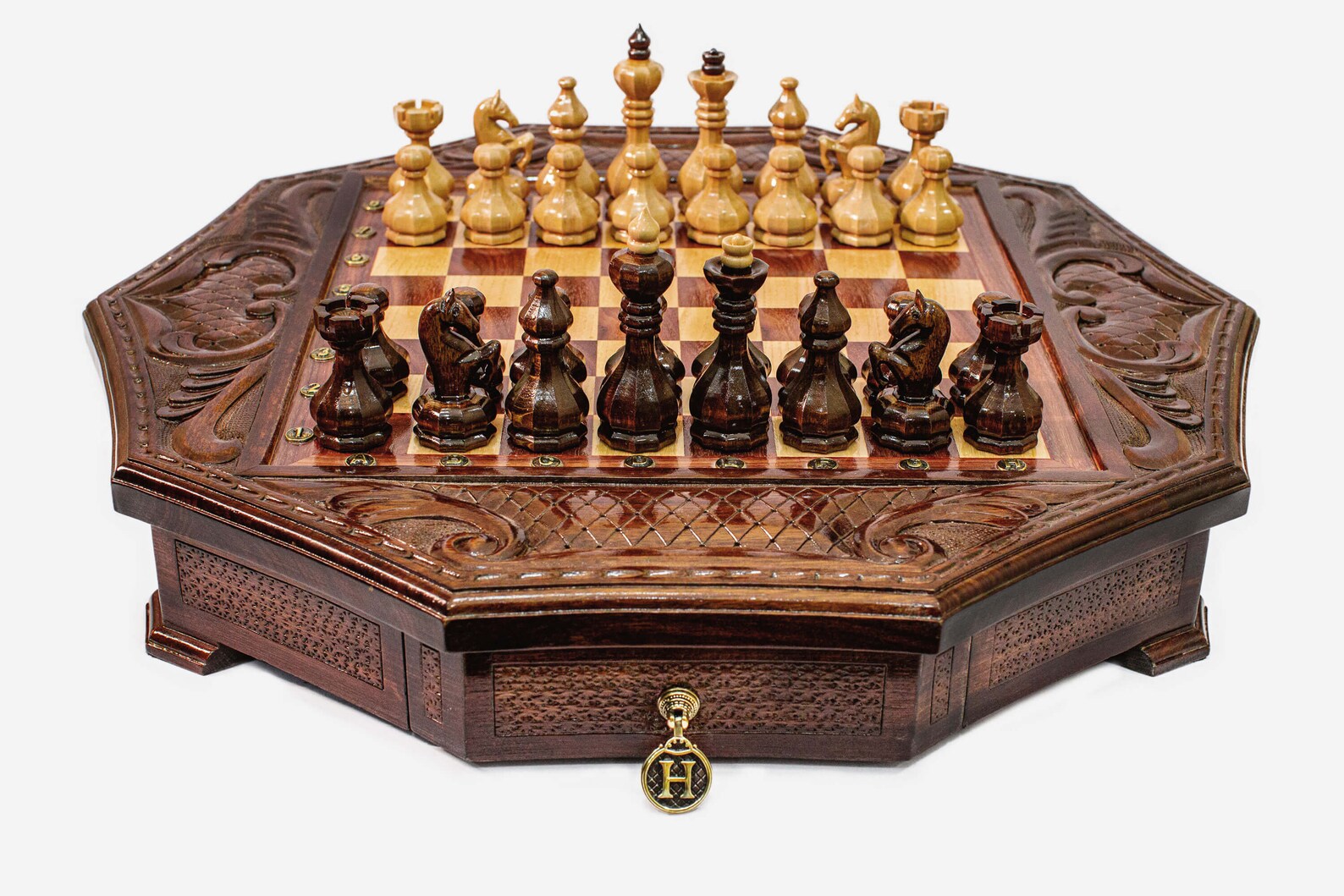 Gorgeous Big Chess Set 23.6 Inch. Walnut Wood Armenian Large - Etsy
