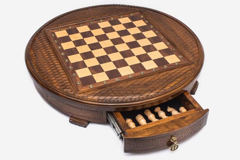 Gorgeous Big Circular Chess Set 23.6 Inch. Walnut Wood - Etsy
