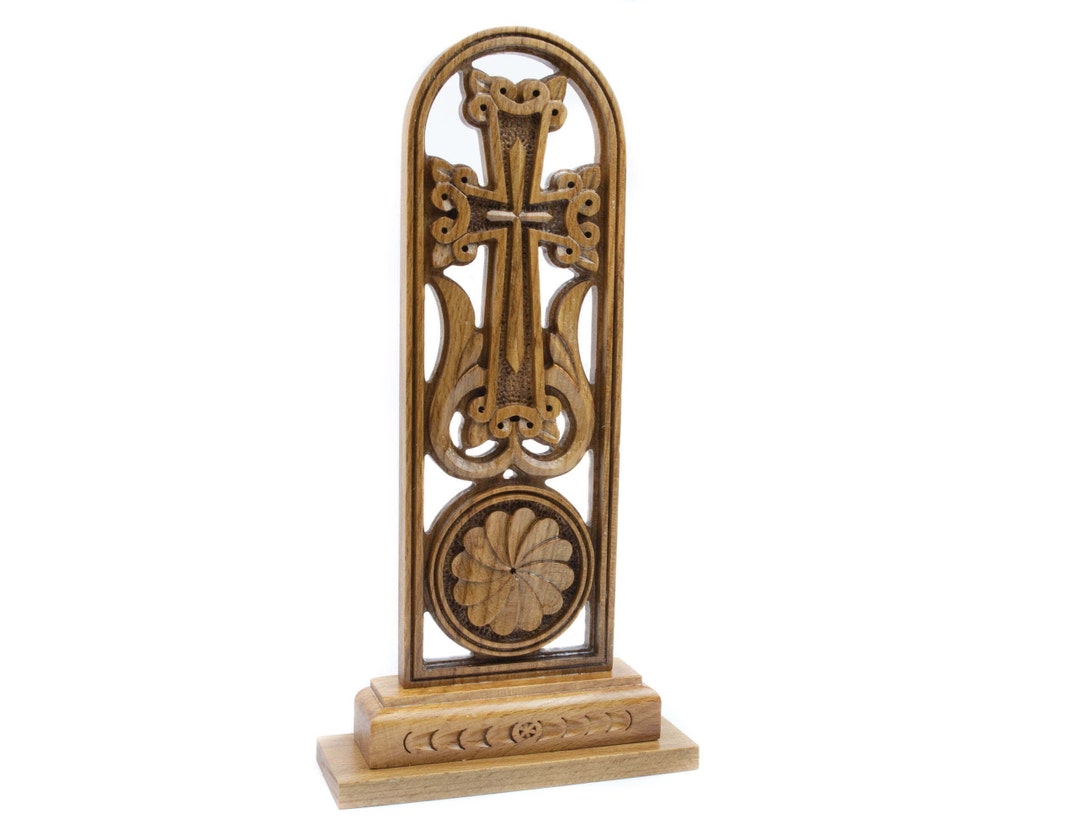 Wooden "khachkar" Cross for Desk Best Armenian Gift Souvenir - Etsy