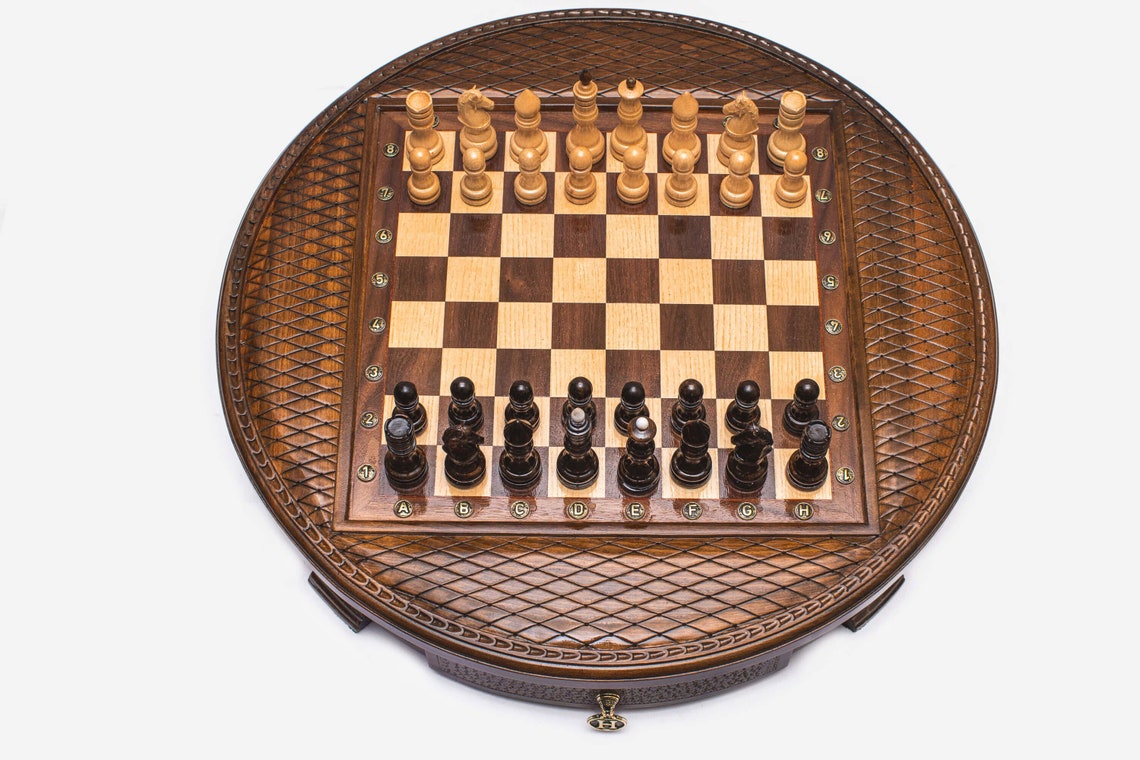 Gorgeous Big Circular Chess Set 23.6 Inch. Walnut Wood - Etsy