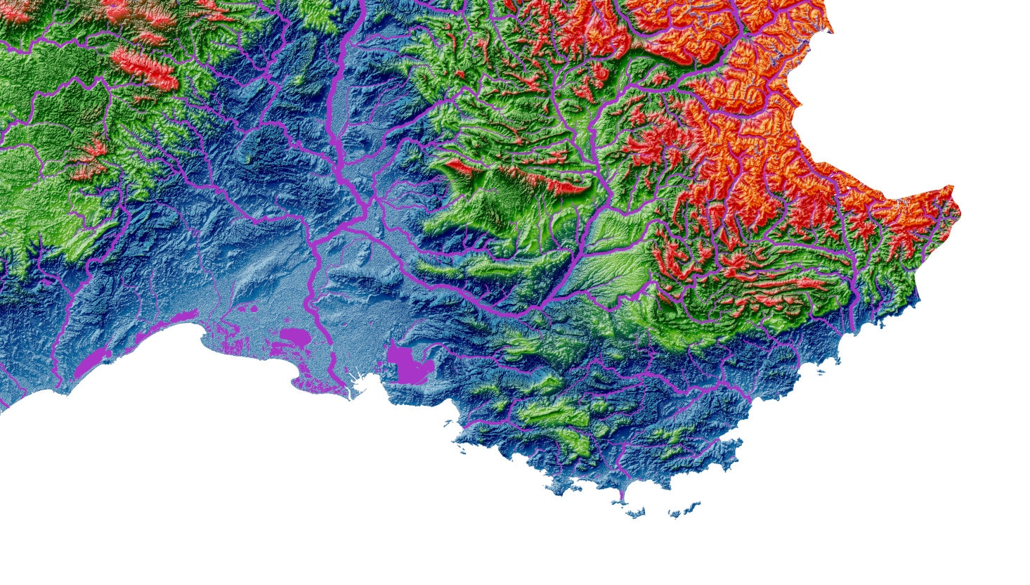 Elevation Map of France high Resolution Digital Print Map - Etsy