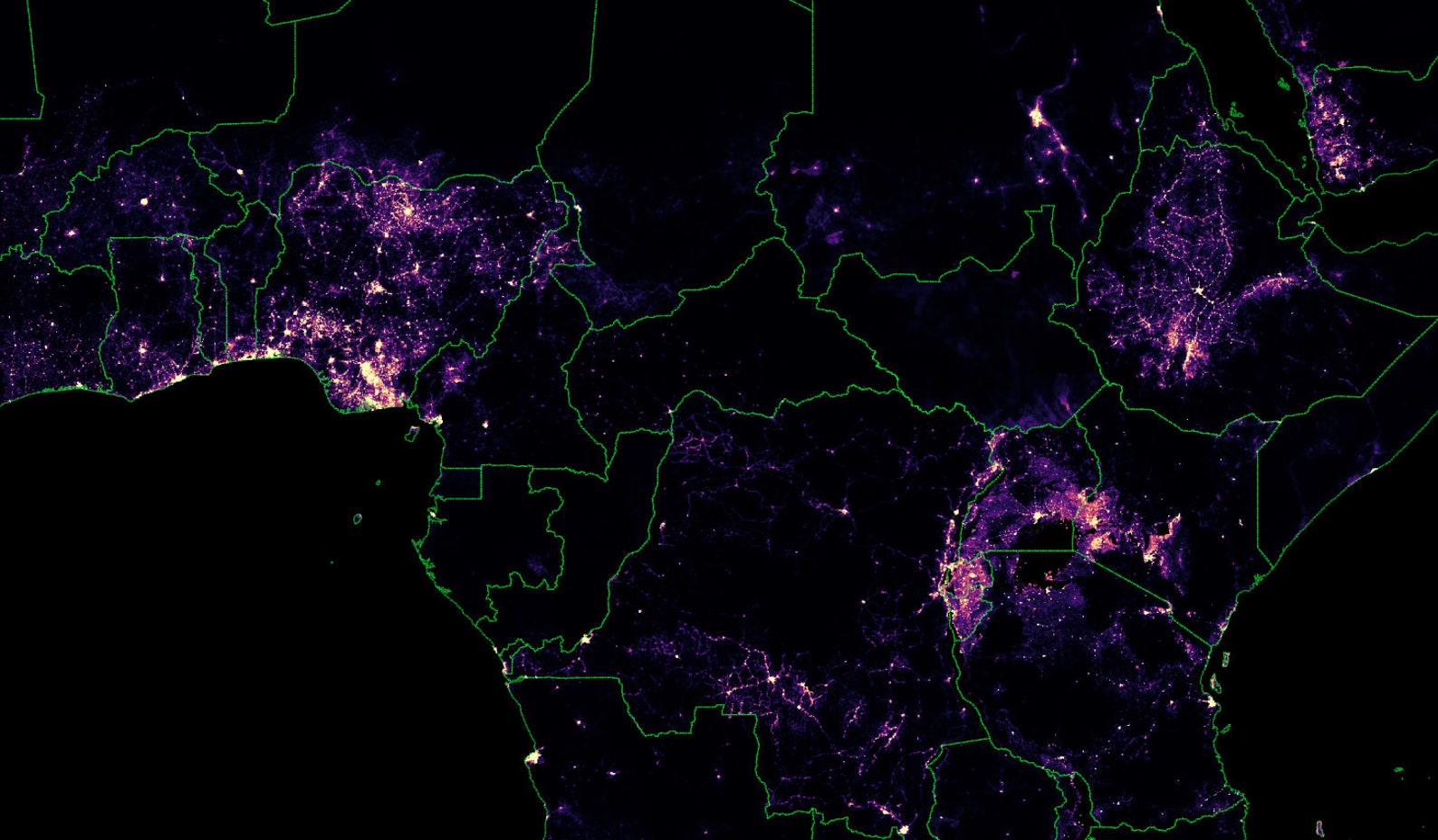 Population Density Heatmap of the World high Resolution Digital Print ...