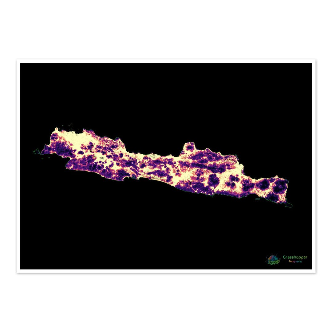Buy Java - Population Density Heatmap - Fine Art Print Online in India ...