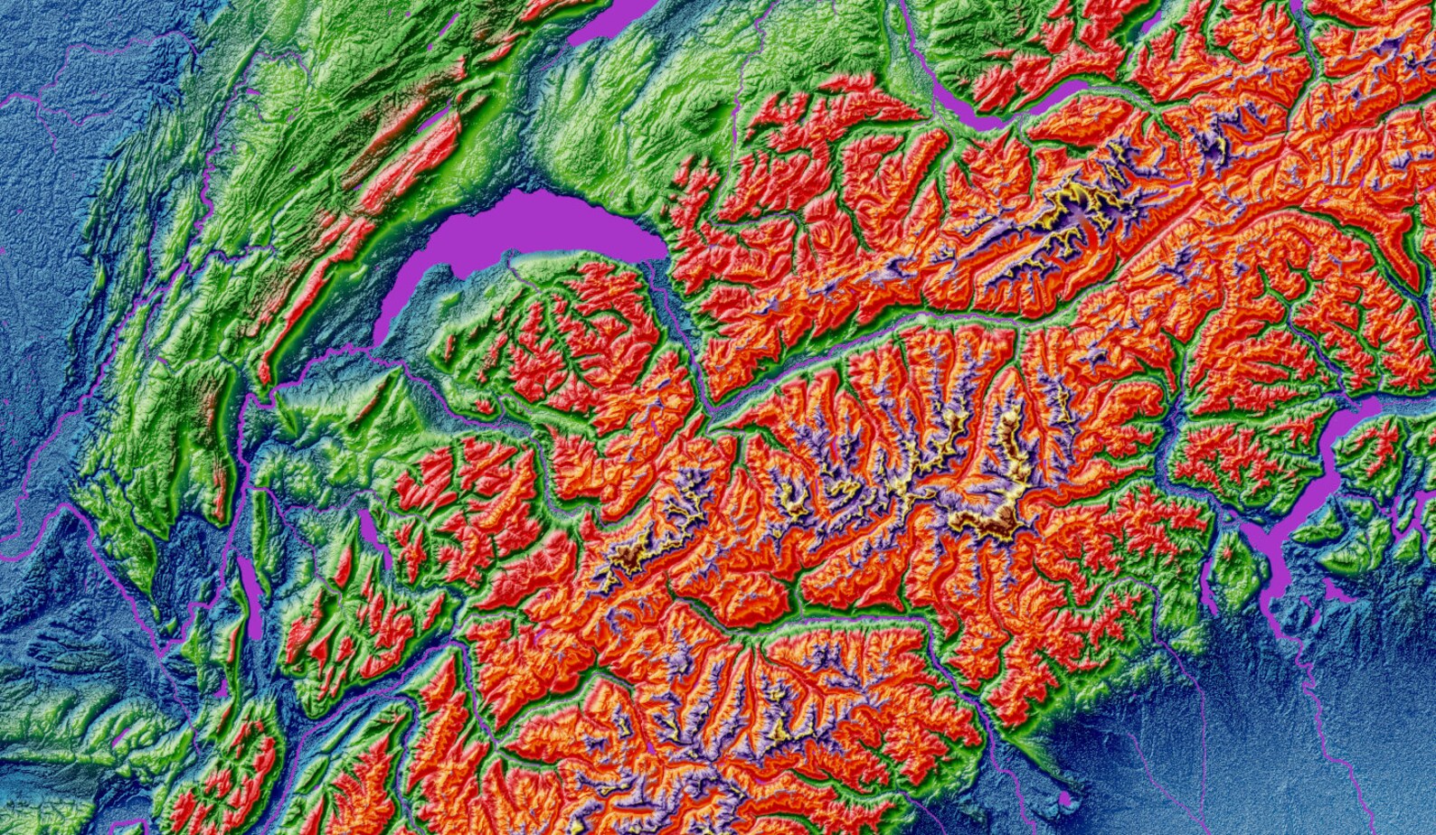 Elevation Map of the Alps high Resolution Digital Print, Map Print ...