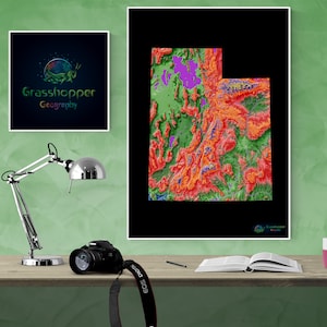 Elevation Map of Utah high Resolution Digital Print Map - Etsy