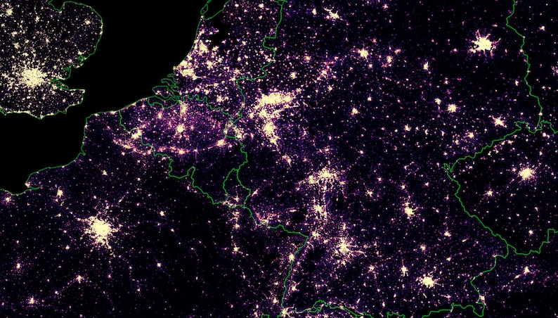 Population Density Heatmap of Europe high Resolution Digital | Etsy Canada