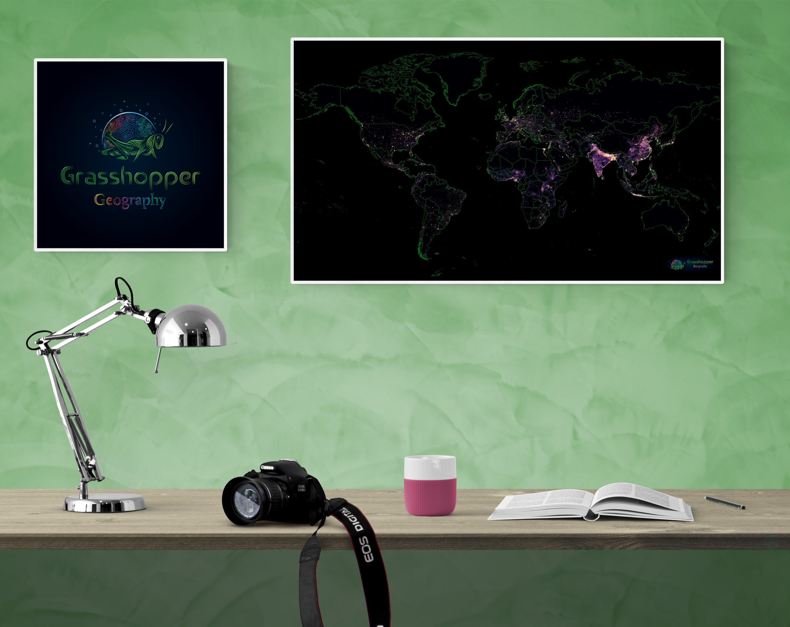Population Density Heatmap of the World high Resolution Digital Print ...