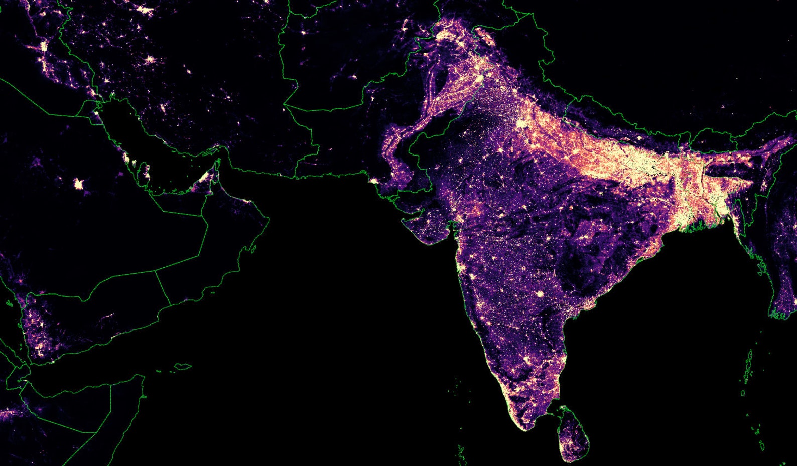 Population Density Heatmap of the World high Resolution Digital Print ...