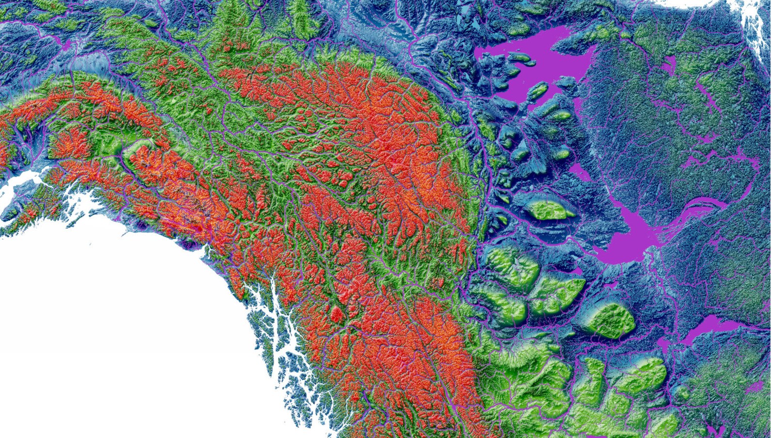 Elevation Map of the Americas high Resolution Digital Print, Map Print ...