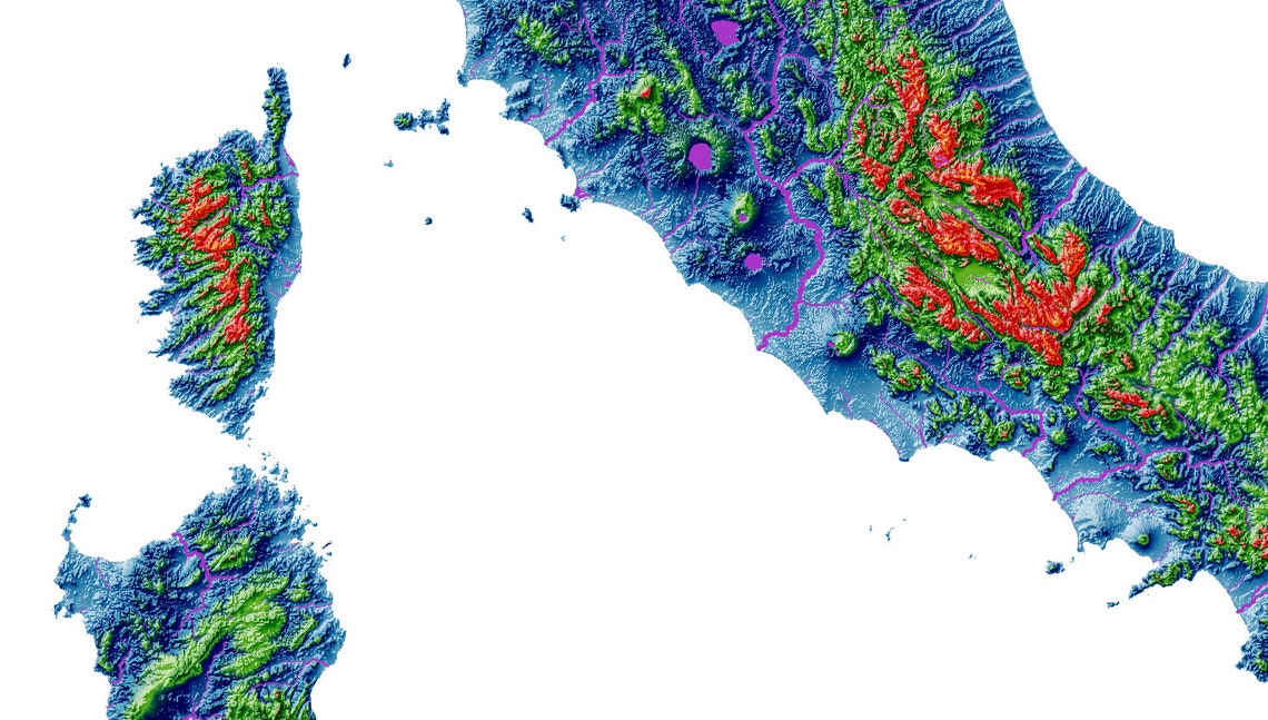 Elevation Map of Europe high Resolution Digital Print, Map Print, Wall ...