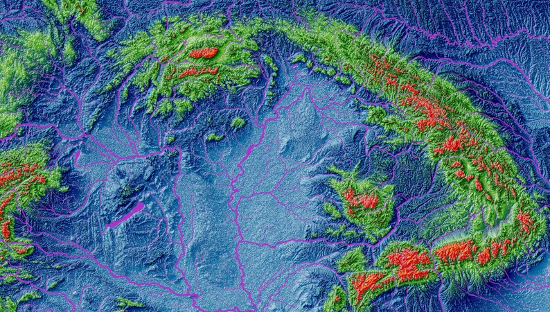 Elevation Map of Europe high Resolution Digital Print Map | Etsy