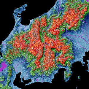 Elevation Map of Japan high Resolution Digital Print, Map Print, Wall ...