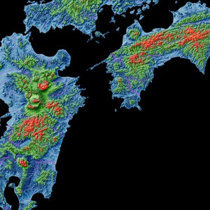 Elevation Map of Japan high Resolution Digital Print, Map Print, Wall ...
