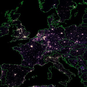 Population Density Heatmap of the World high Resolution Digital Print ...