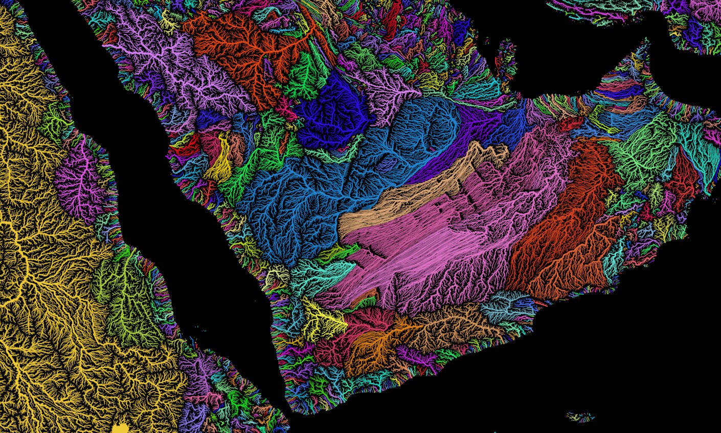 River Basins of the Middle East in Rainbow Colours high - Etsy