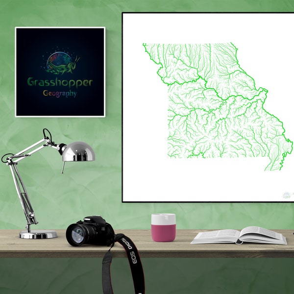 Missouri River Map Canvas - Etsy