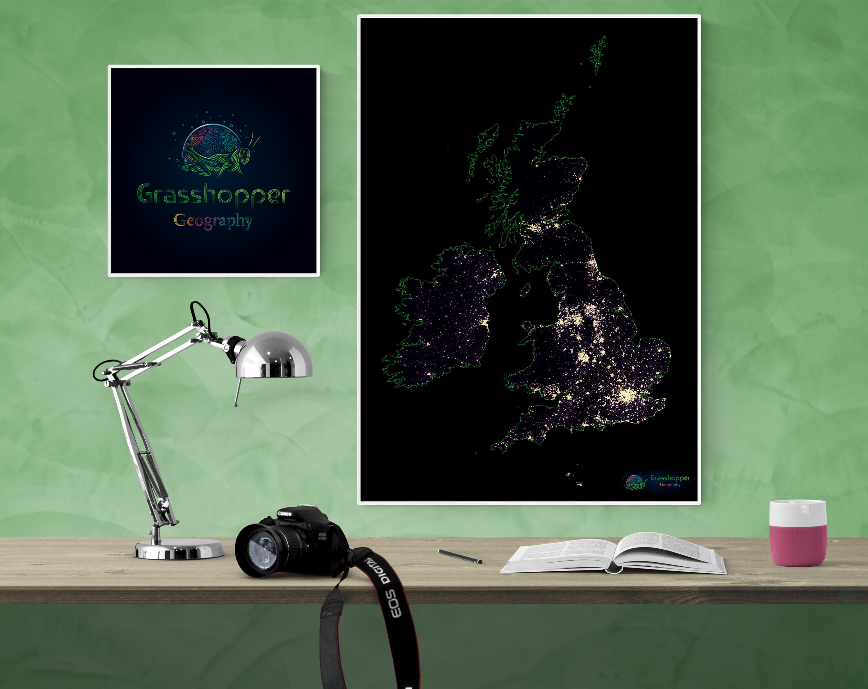 Population density heatmap of the British Isles high | Etsy