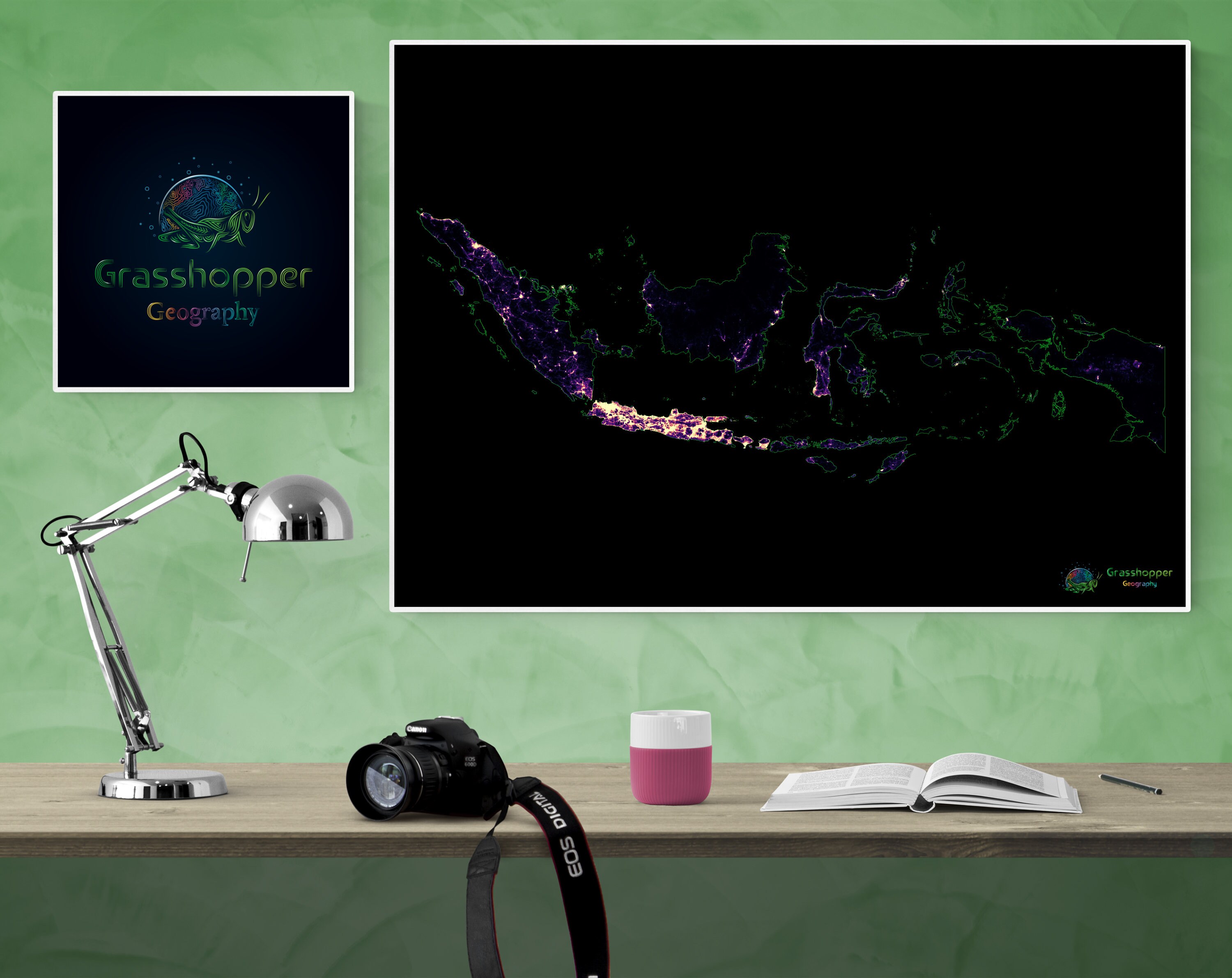 Population Density Heatmap of Indonesia high Resolution Digital Print ...