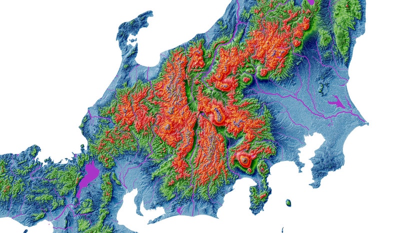 Elevation Map of Japan high Resolution Digital Print Map - Etsy