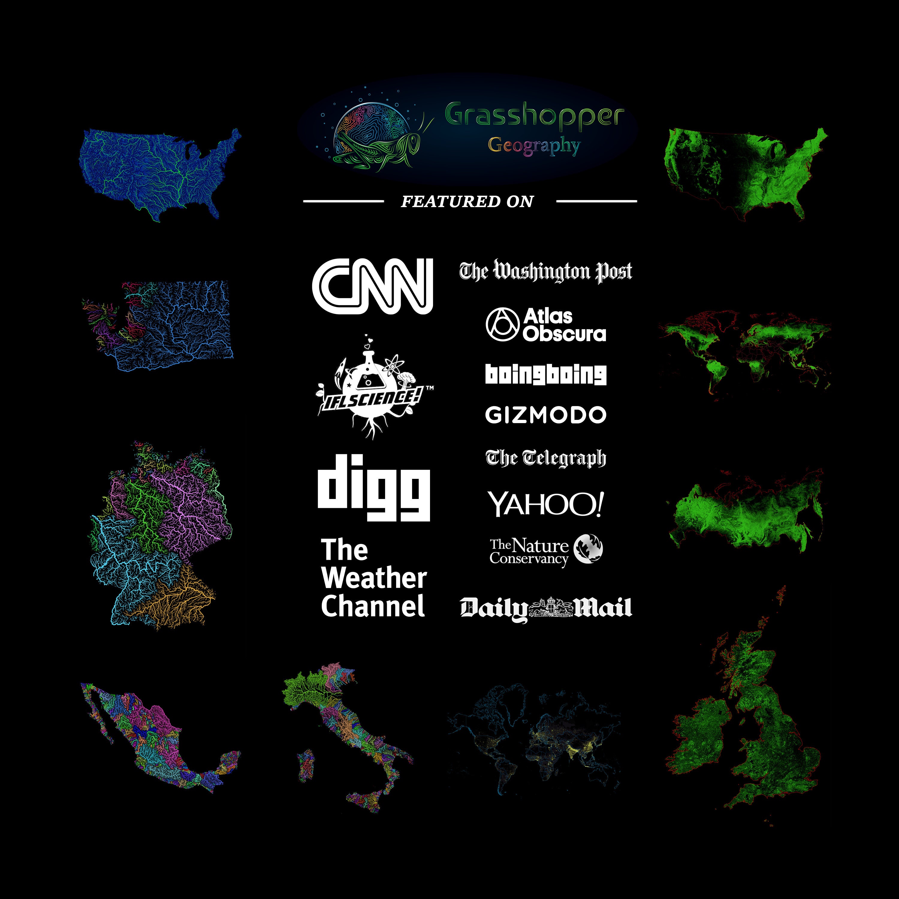 River Basins of North America in Rainbow Colours high Resolution ...