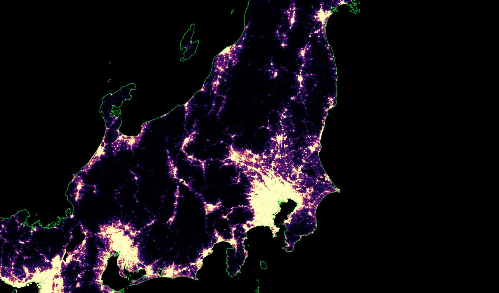 Population Density Heatmap of Japan high Resolution Digital - Etsy