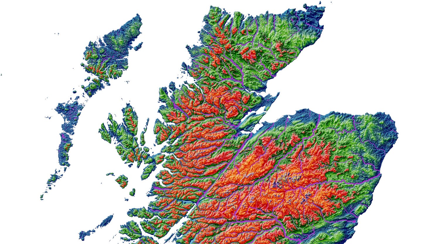 Elevation Map of the British Isles high Resolution Digital - Etsy UK