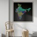 India - River Basin Map, Rainbow on Black - Fine Art Print - Etsy