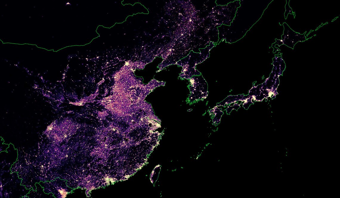 Population Density Heatmap of the World high Resolution Digital Print ...