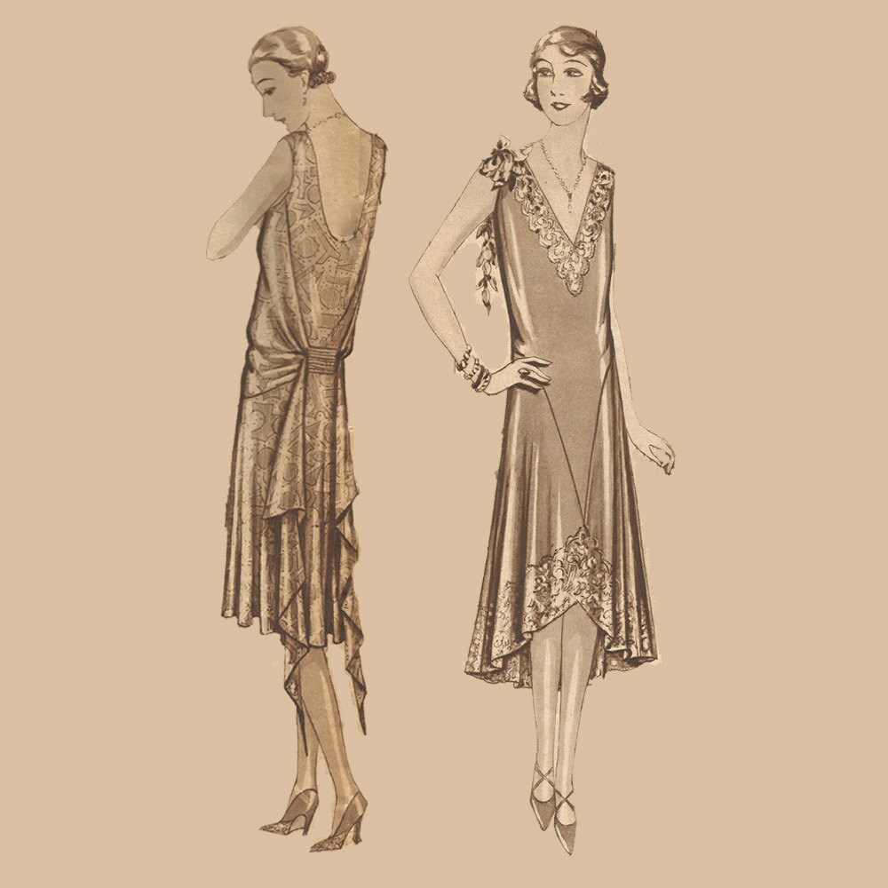 Two Elegant 1920's Evening Dresses, 2 Ready-made Printable Patterns - Etsy