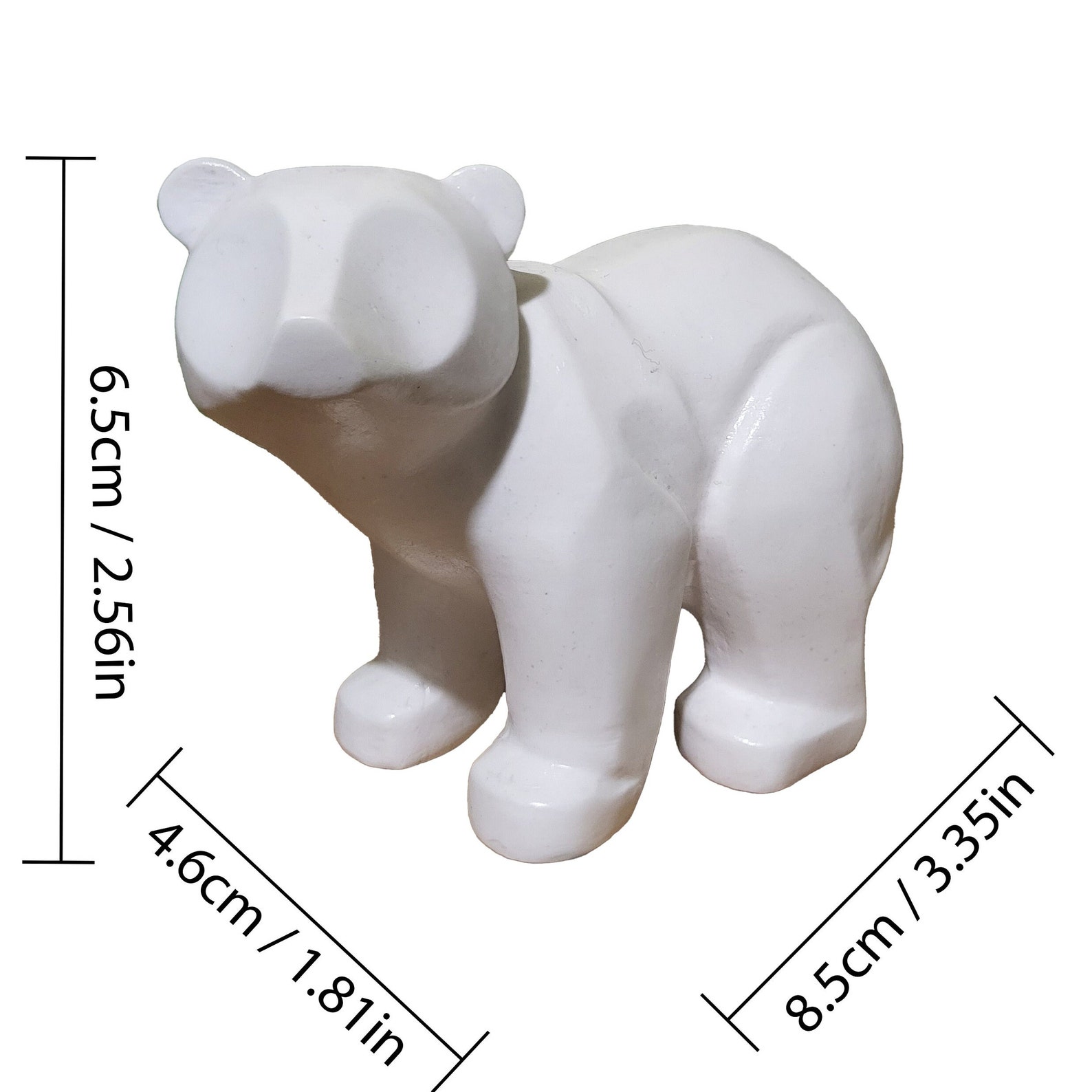 Plaster Bear Statue Minimalistic, Bookshelf Decor, Gift for Animal ...