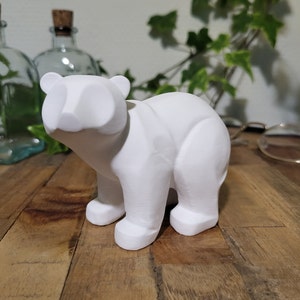 Plaster Bear Statue Minimalistic, Bookshelf Decor, Gift for Animal ...