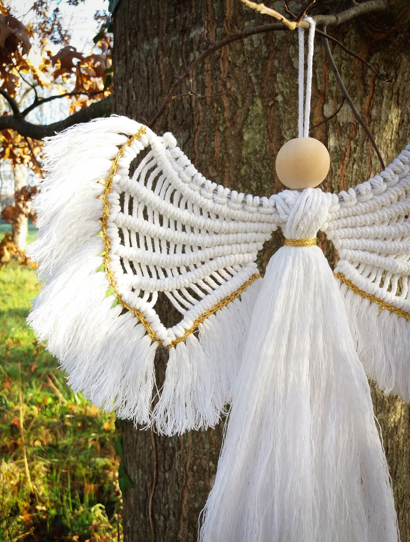 MACRAME TUTORIAL Macrame Angel Pattern Easy Wings Pdf Tutorial Hygge ...