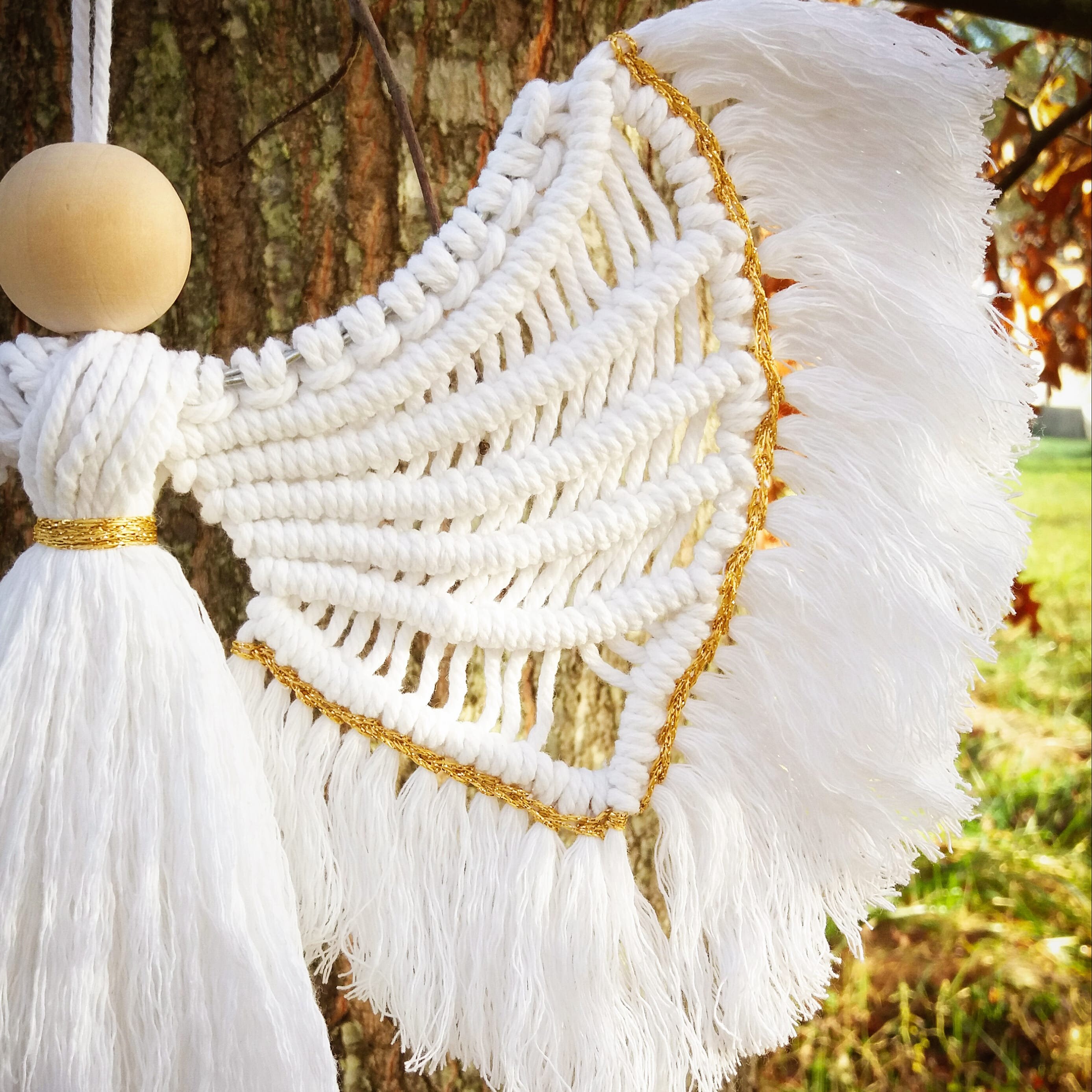 MACRAME TUTORIAL Macrame Angel Pattern Easy Wings Pdf Tutorial Hygge ...