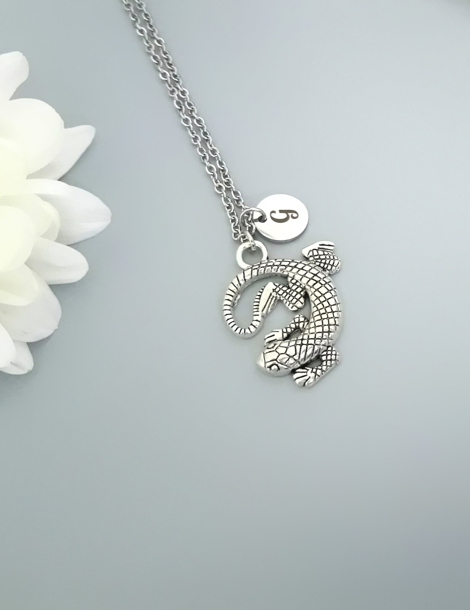 Personalized Lizard Necklace Salamander Pendant Gecko - Etsy