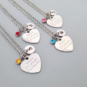 Set of 4 Best Friends Forever Heart Necklace - Etsy