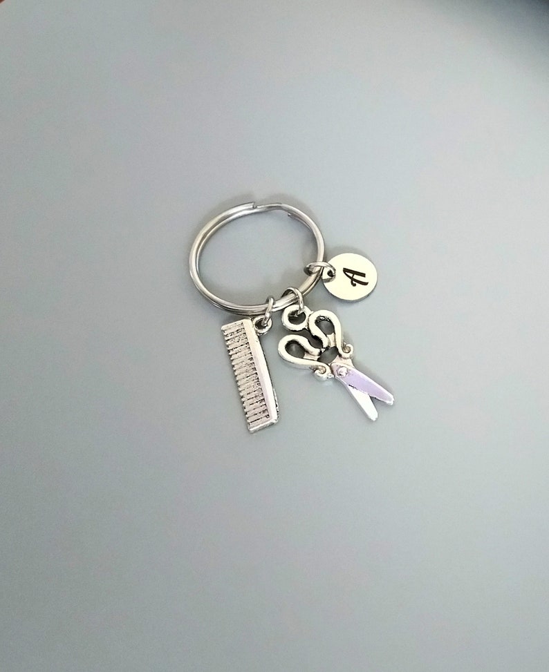 Hairdresser Keychain Personalized Scissors Comb Keyring Hair | Etsy