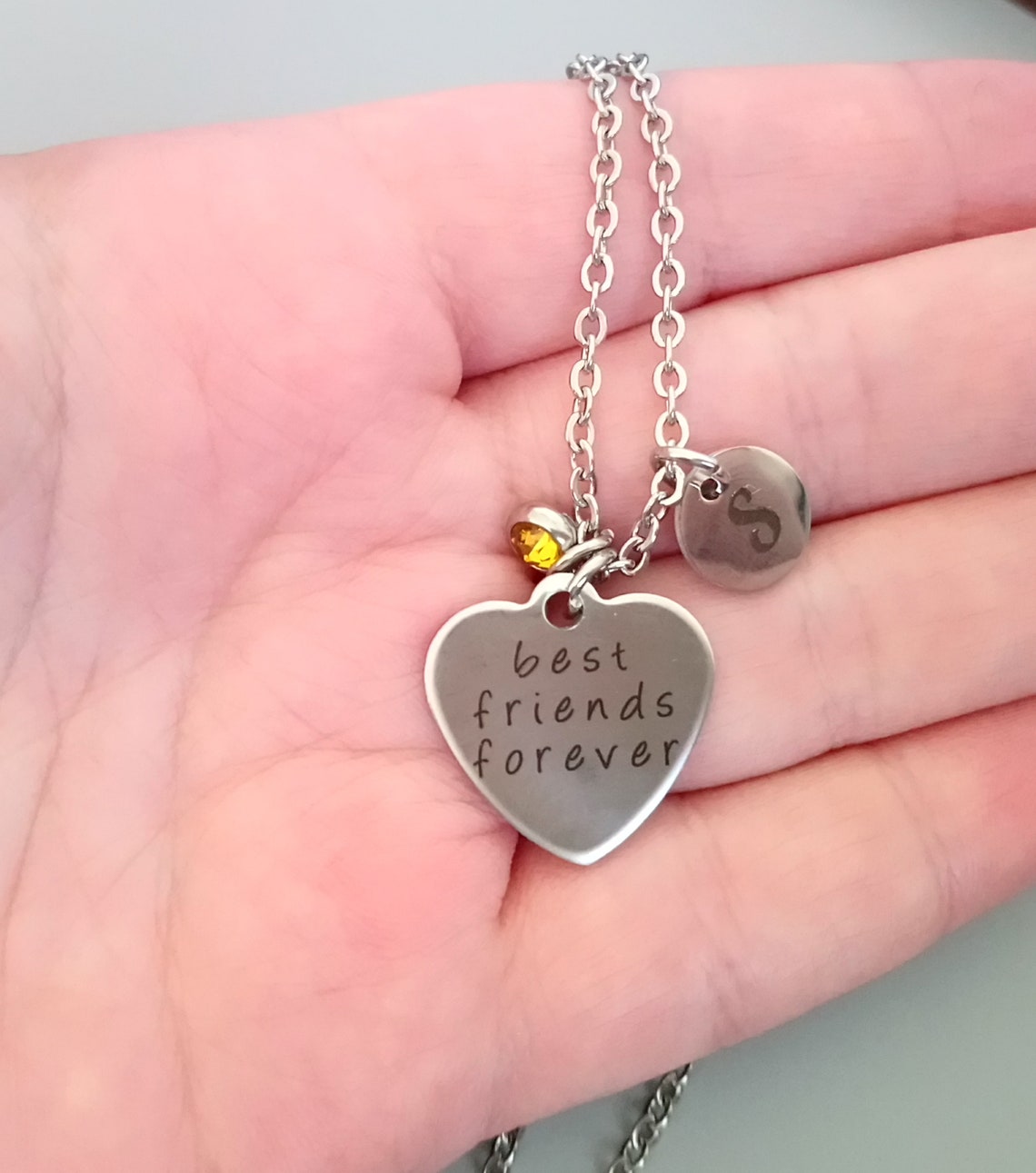 Set of 4 Best Friends Forever Heart Necklace - Etsy